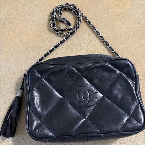 CHANEL | Bags | Chanel Black Quilted Crossbody With Tassel | Poshmark